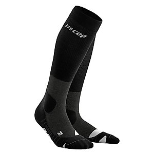 CEP Men's Merino Wool Hiking Tall Knee High Compression Socks, Stonegrey/Grey, Men, III