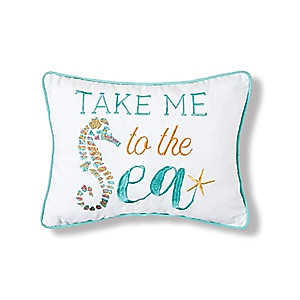 C&F Home Take Me to The Sea Embroidered Throw Pillow 12 x 16 Blue