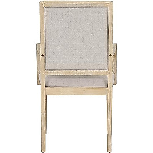 5-Piece Extendable Dining Table Set with Upholstered Chairs and Armrests, Two-Size Round to Oval Butterfly Leaf Wood Table, Natural Wood