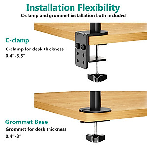 WALI Laptop Tray Desk Mount for 1 Laptop Notebook up to 17 inch, Fully Adjustable, 22 lbs Capacity with Vented Cooling Platform Stand (M00LP)
