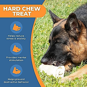 K9warehouse® - Beef Cheek Rolls for Dogs - Thick 6 Inch Buffalo Beef Cheek Rolls, Large - Premium Cow Cheek Roll Dog Treats - Rawhide Free Dog Chews Long Lasting - Pack of 4