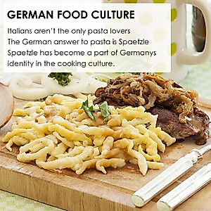 Hicook Stainless Steel Spaetzle Maker Lid with Scraper Traditional German Egg Noodle Maker Pan Pot Spaghetti Strainer