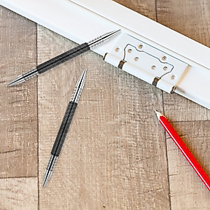 2 Pieces Spring Nail Set, Nail Set Tool and Hinge Pin Tool Dual Head Nail Setter Hammerless 1/8 1/16 and 1/32 Inch Spring Pin Punch Nail 3500 Psi Striking Force Door Pin Siding Removal Tool