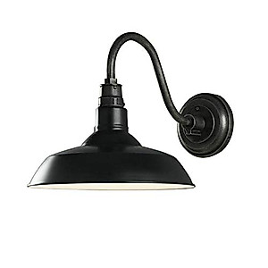 PEHUB Gooseneck Barn Wall Light Industrial Vintage Farmhouse Wall Lamp Indoor Porch Set Black Wall Sconce Lighting for Bathroom Outdoor Waterproof Decoration Aluminum E27 Fixture Exterior Light Fixtur