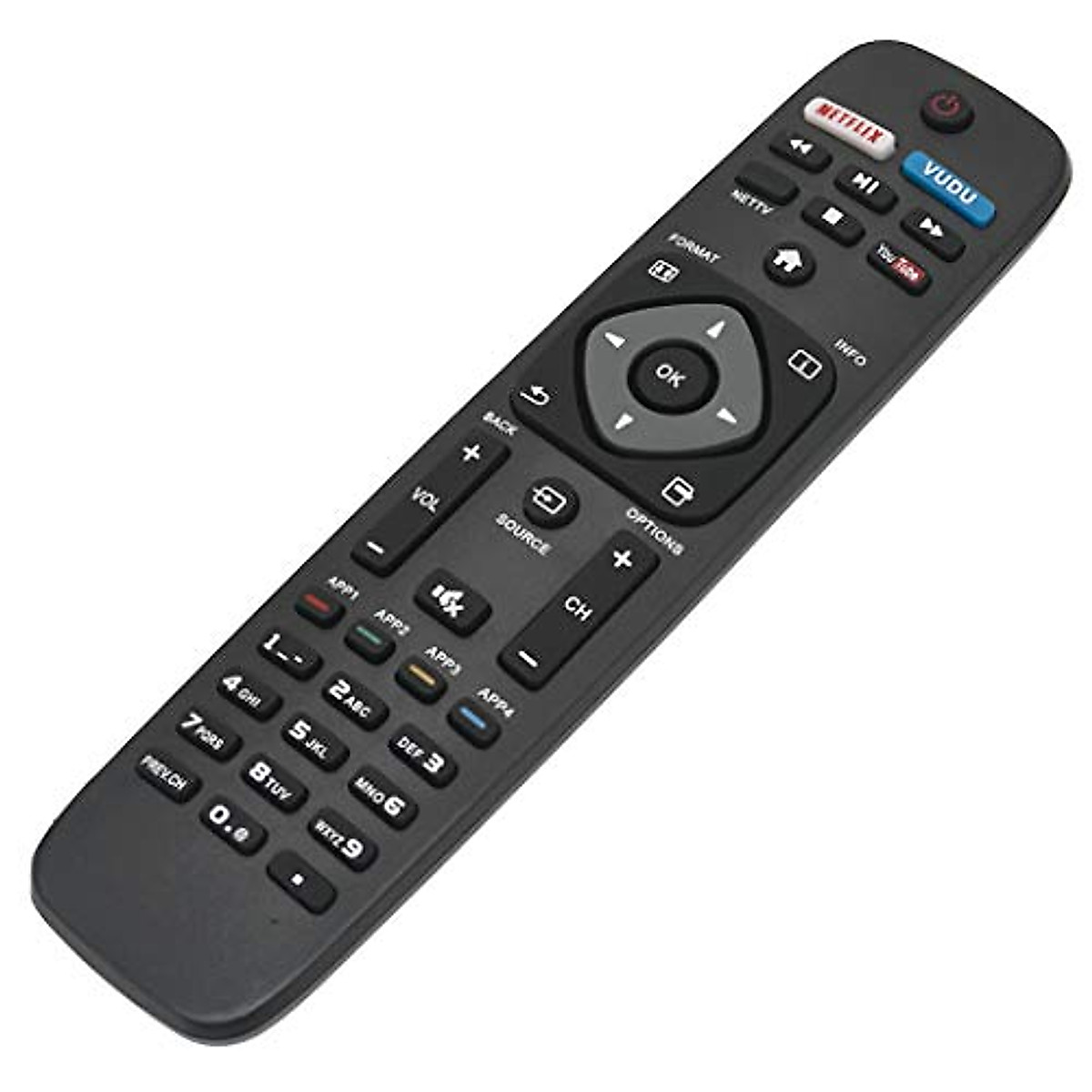 NH500UP Replace Remote fit for Philips TV 50PFL5601/F7 65PFL5602/F7 55PFL5602/F7 50PFL5602/F7 43PFL5602/F7 32PFL4902/F7 40PFL4901/F7 43PFL4901/F7 50PFL4901/F7 43PFL4902/F7 65PFL6902/F7 55PFL6902/F7