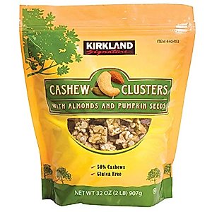 Kirkland Cashew Clusters with Almonds and Pumpkin Seeds Gluten Free 32 oz (Pack of 2)