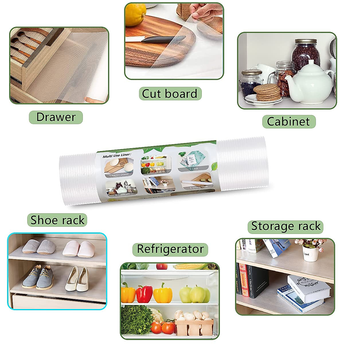 Shelf Liner Kitchen Drawer Mats, Double Sided Non-Slip Drawer Liner, Washable Oil-Proof Refrigerator Mats Non-Adhesive Liner Table Place Mats for Cupboard, Cabinet, Drawer (11.8 x 78.7 inches)