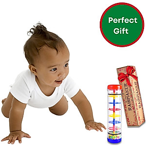 Rainmaker Baby Toys for 6 to 12 Months - 𝐄𝐚𝐬𝐭𝐞𝐫 𝐁𝐚𝐬𝐤𝐞𝐭 𝐒𝐭𝐮𝐟𝐟𝐞𝐫𝐬 𝐟𝐨𝐫 𝐊𝐢𝐝𝐬 & Toddlers for Sensory & Hand-Eye Coordination with Giftable Box - Rain Stick Musical Instrument