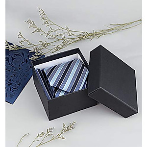 Black Gift Box, Dedoot Pack of 6 Square Watch Gift Box with Lids, 4.13x4.13x2.87 Inch Kraft Paper Watch Box Bridesmaid Proposal Gift Boxes for Tie Jewelry, Small Gifts Box for Presents, Christmas, Wedding Party