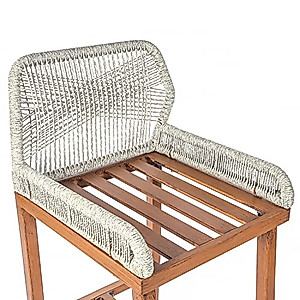 Letusto 30" Rope Woven Bar & Counter Stools – Modern Patio Aluminum Frame Chair Suitable Kitchen Island, Patio, Porch, Restaurant etc. Indoor and Outdoor (Cross Woven Design, 30"(Bar Height))