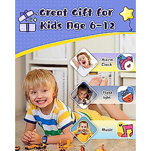 Dolwenqi Kids Smart Watch Boys Toys Age 5-12, 26 Puzzle Games Habit Clock Camera Music Player Flashlight Pedometer 12/24 hr Watches for Kids Birthday Gifts for 6 7 8 9 10 Year Old Boys Girls