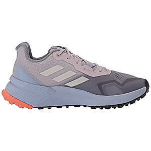 adidas Men's Terrex Soulstride Trail Running Shoe, Silver Violet/Crystal White/Coral Fusion, 8