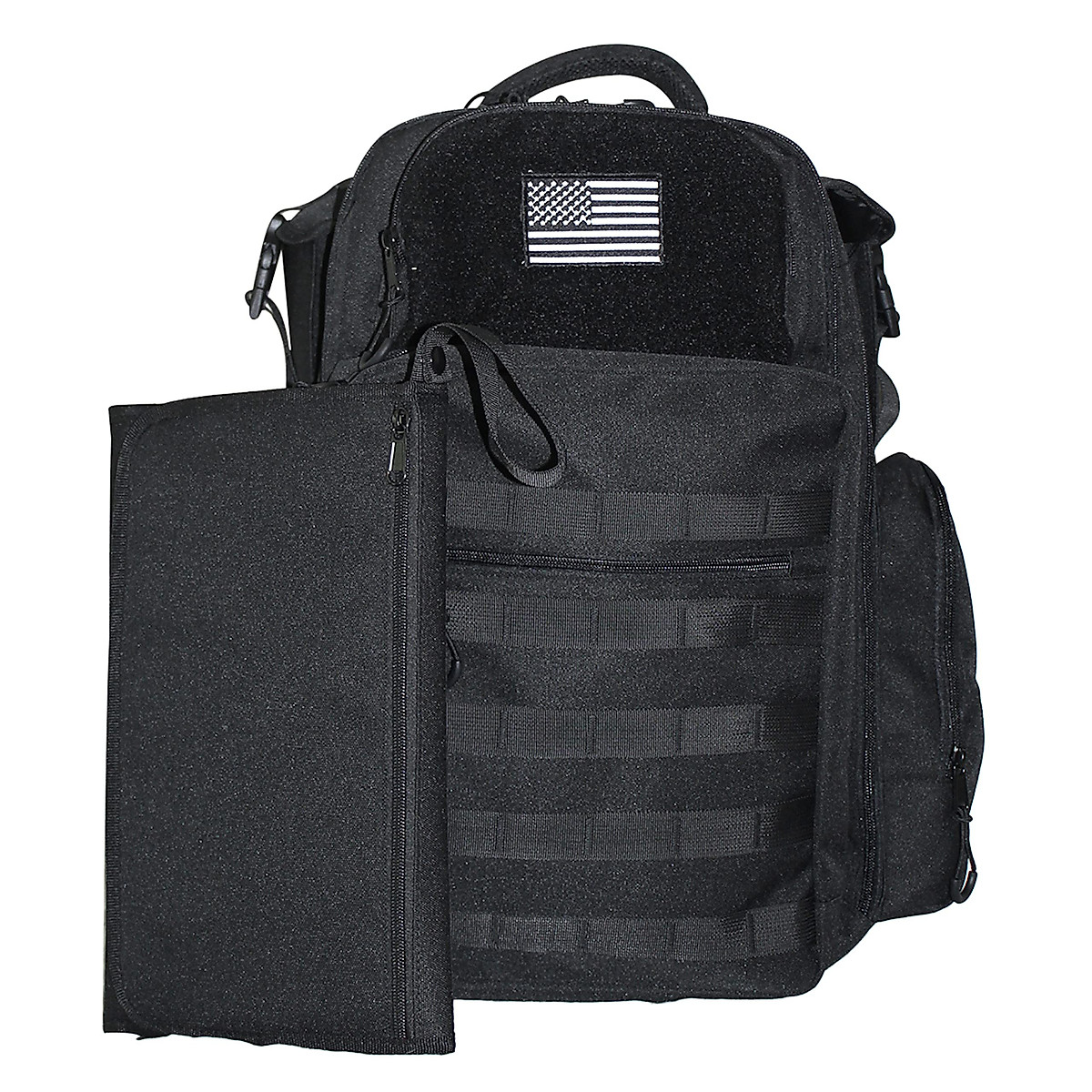 PKB Premium Dad Diaper Bag - Diaper Bag with Changing Station - Baby Diaper Bag for Men - Baby Essentials Waterproof Backpack - Diaper Bag with Insulated Pockets - With Luggage & Stroller Straps