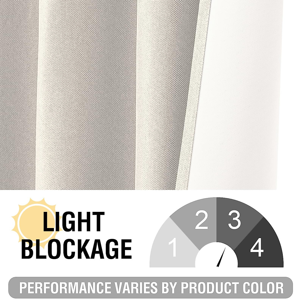 H.VERSAILTEX Linen Curtains Black Out Curtains for Bedroom Windows Noise Reducing Thermal Insulated Darkening Curtains for Living Room 2 Panels Set Grommet Curtain Panels 52 x 84 Inch, Heather Ivory