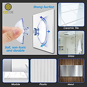 ✮✮CZ Store✮✮ - Mini Suction Cups -1.18" Diameter- Transparent Shower Caddy Connector, No Hooks, Mushroom Attachment - Adhesive Wall Storage Mount for Tile, Glass, Mirrors, Windows