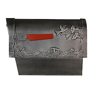 Special Lite Hummingbird Curbside Mailbox with Paper Tube - Swedish Silver Aluminum Mailbox for Post Mount - SCB-2005-SW