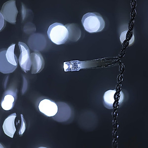 AWQ 400LED 32Ft Icicle Lights Curtain Fairy Light Christmas String Lights Outdoor Dripping Lights 8 Modes for Christmas Thanksgiving Wedding Party Home Bedroom Indoor Outdoor Decor (White)