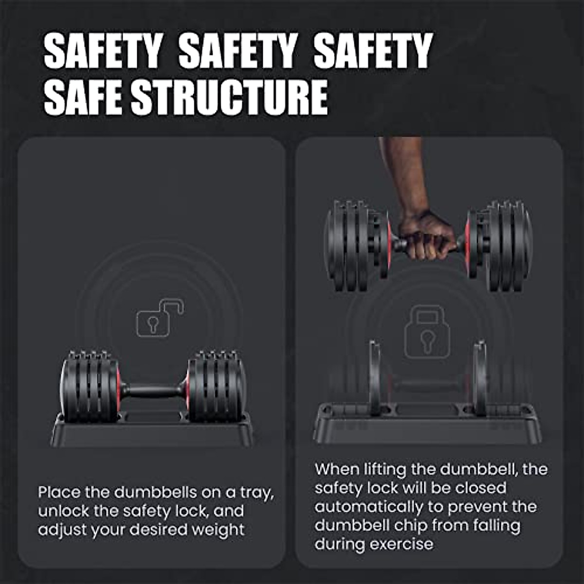 Adjustable Dumbbell 55LB 5 In 1 Single Dumbbell for Men and Women Multiweight Options Dumbbell with Anti-Slip Nylon Handle Fast Adjust Weight for Home Gym Full Body Workout Fitness