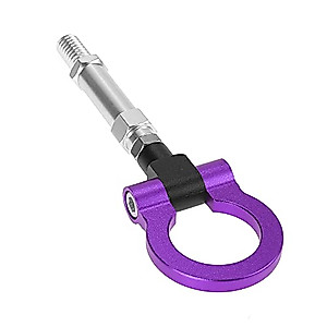 X AUTOHAUX Purple Aluminum Alloy Front Bumper Trailer Ring Eye Towing Tow Hook Screw for Volkswagen Golf GTI