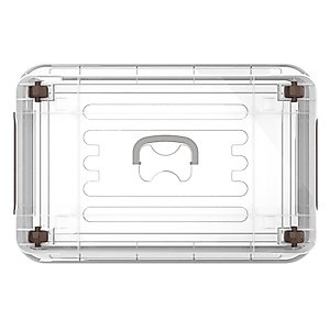 17 Quart Clear Storage Latch Box/Bin, 4-Pack Plastic Stackable Box Organization with Wheels Latching Handle and Lid