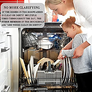 2 Pack Clean and Dirty Magnet，Dishwasher Magnet Clean Dirty Sign Indicator，Reversible Dish Washer Sign, Double Sided Strong Kitchen Flip Indicator，Apartment Must Haves Kitchen Necessities