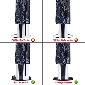 PlayVital Nylon Dust Cover for ps5, Soft Neat Lining Dust Guard for ps5 Console, Anti Scratch Waterproof Cover Sleeve for ps5 Digital Edition & Disc Edition - Urban Digital Camo