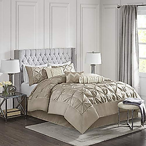 Madison Park Laurel 7 Piece Comforter Set Color: Taupe, Size: King, Mushroom