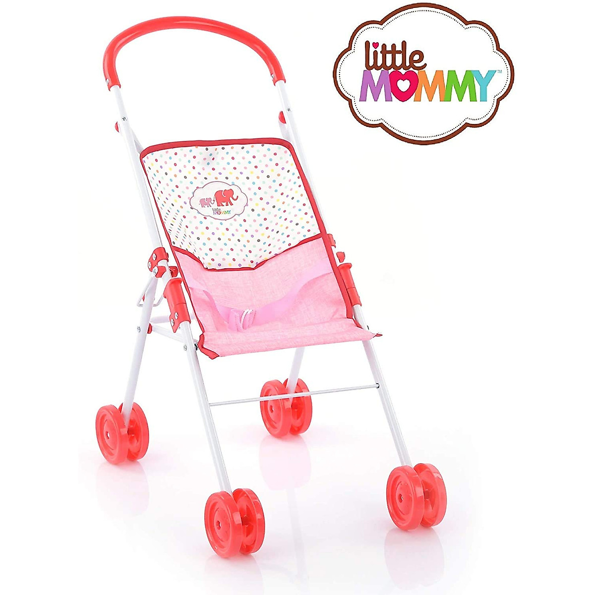 Little Mommy Doll Travel Stroller (D82489), One Hand Push for Adventure Filled Strolls - Seat Belt to keep Baby Doll / Stuffed Animal Safe, Foldable - Fits Dolls up to 21", Age 3+ [Amazon Exclusive]