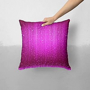 iiRov Abstract Pink Neon Rain Curtain - Custom Decorative Home Decor Indoor or Outdoor Throw Pillow Cover Plus Cushion Set for Sofa, Bed or Couch (Pillow CASE Cover Plus Cushion)