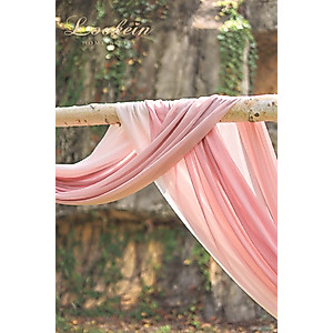 Lookein Arch Drapes for Wedding Party Reception Backdrop Wedding Arbor, 3 Panels 30" Wide 6.5 Yards, Blush& Dusty Rose& Mauve