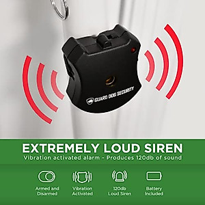 Guard Dog Security Door Jammer 2-in-1 Adjustable Door Knob Jammer & Sliding Patio Door Security Bar – 40 Different adjustments (White w/Alarm)