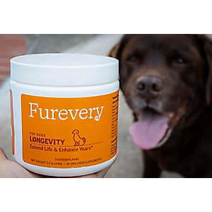 Furevery Chewable Dog Vitamins and Supplements – Daily Longevity Multivitamin for Dogs with Curcumin, Taurine, Trans-Resveratrol – Essential Vitamins for Dogs to Support Wellness and Vitality