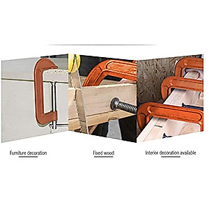 Edward Tools Heavy Duty Steel 8" C Clamp - Iron Alloy - Versatile Clamp for Brake, parts assembly, fastening, welding, woodwork, metal work, auto - T rotary handle - Thicker Screw