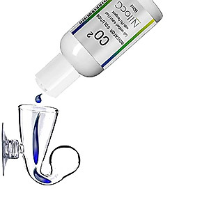 Glass CO2 Drop Checker – CO2 Monitor Kit for Aquarium Tank – Functional and Reliable – Transparent Drop Checker, 4dkh/pH Reagent Solution and Suction Cup