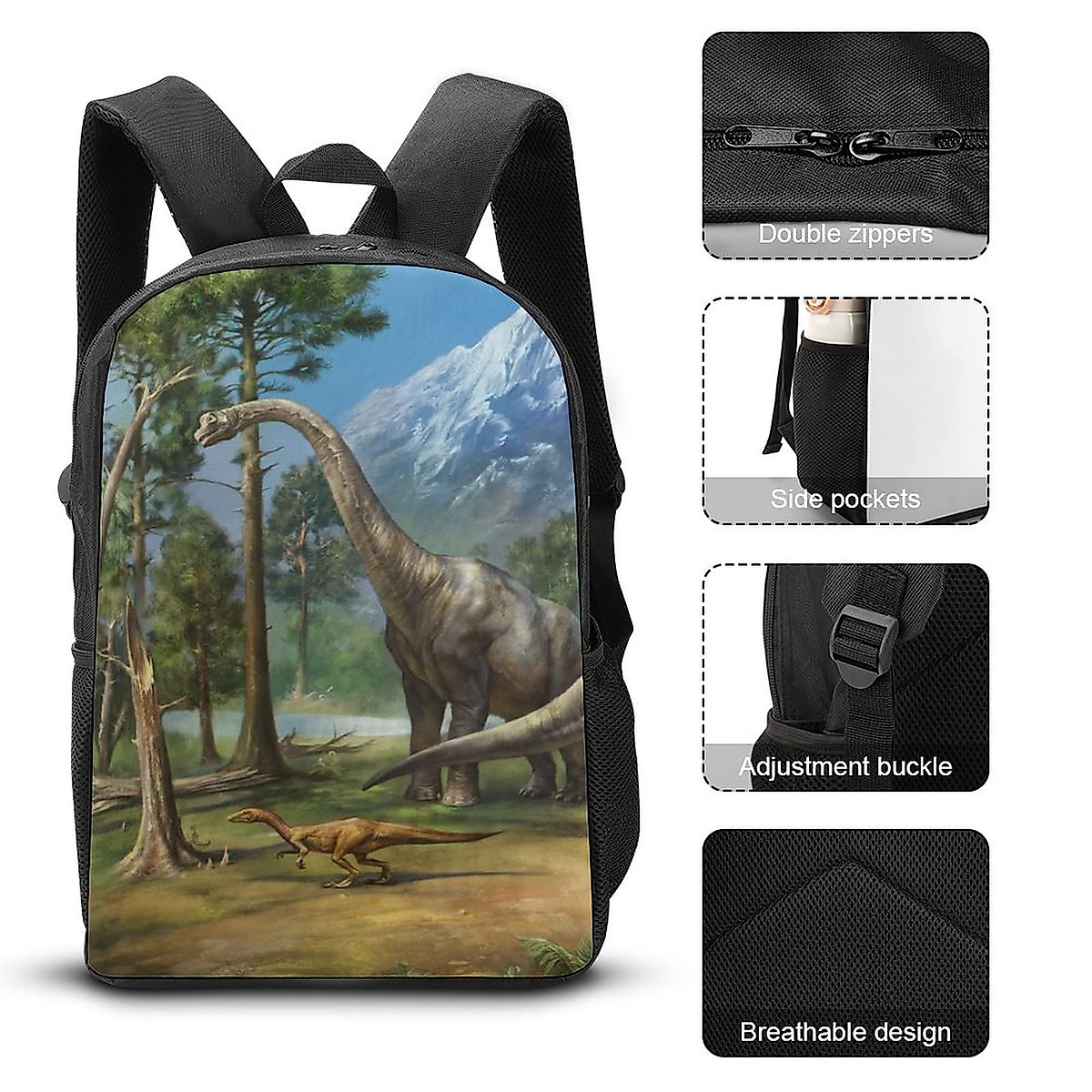 Nakgn Brachiosaurus Print Backpack for Child Girls Kids Book School Bags