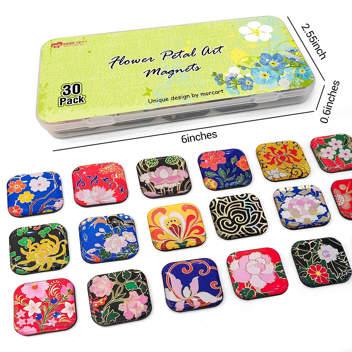 MORCART 30 Pcs Magnets for Fridge – Decorative Magnets for Refrigerator – Cute Locker Magnets,Adult Office and Kitchen Fridge Magnets,School Whiteboard Blackboard Magnets Stamping Flowers Art Gift