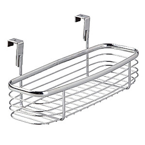 iDesign Axis Steel Over-the-Cabinet Storage Tray - 5" x 11" x 5", Chrome