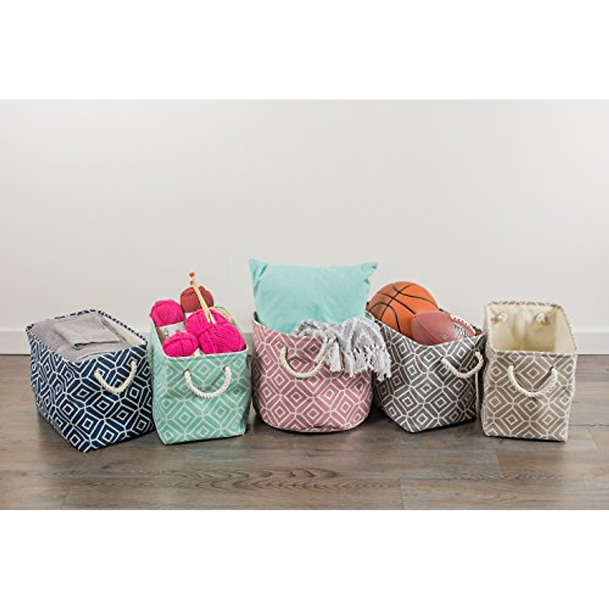 DII Collapsible Polyester Storage Bin, Stained Glass, Stone, Large Rectangle