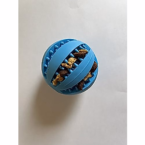Blue 7cm Rubber Dog Ball Chew Toy for Enrichment and Teething