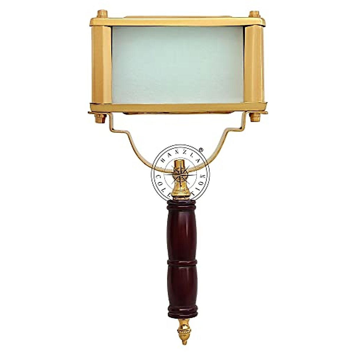 Hanzla Collection 10" Desk Reading Magnifier with Bone Handle - 5" Brass Rectangular Handheld Magnifying Glass Lens