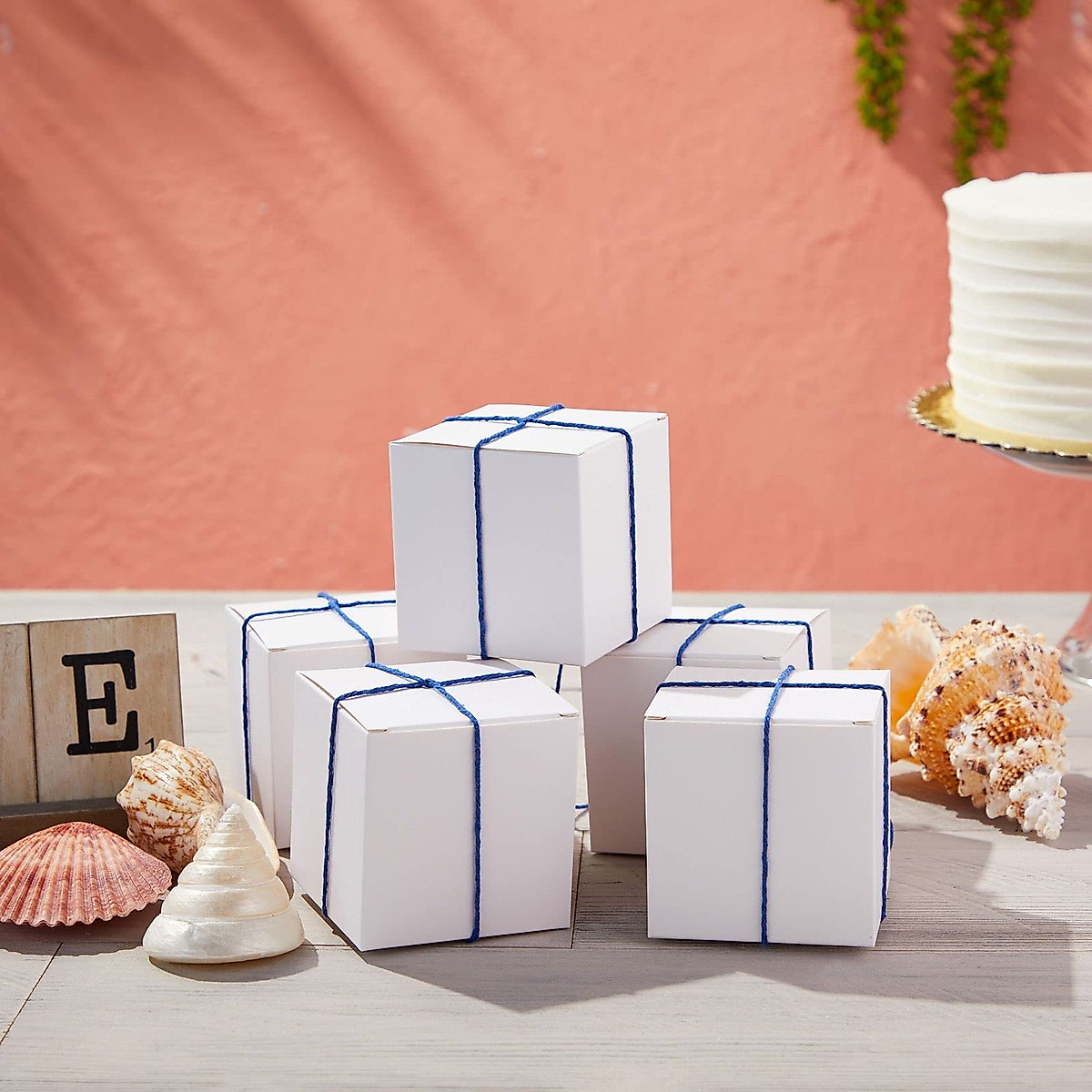 Juvale 100-Pack White 3x3x3 Gift Boxes with Lids for Candles, Ornaments, Crafts, Party Favors, Cupcakes, Holiday, Birthday, Baby Shower, Bridesmaid and Groomsmen Proposal, Easy Assemble