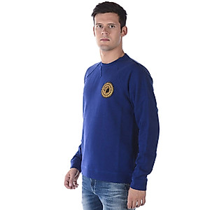 Versace Collection Sweatshirt logo Cotton for men V800687SVJ00358 (as1, alpha, s, regular, regular, Blue, Small)