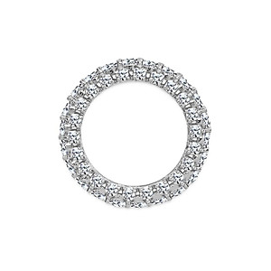 Hoops & Loops Yellow Gold Flashed Sterling Silver Cubic Zirconia Round Stackable Eternity Band Ring, Size 10