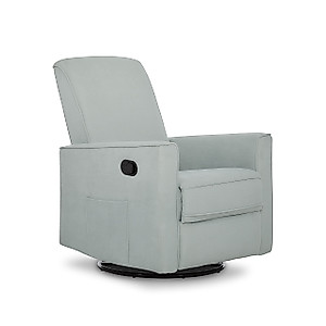 Evolur Raleigh Upholstered Plush Seating Glider Swivel, Rocker, Recliner, Glider for Nursery in Light Blue, Greenguard Gold Certified, Modern Nursery Recliner, Environmentally Conscious Glider