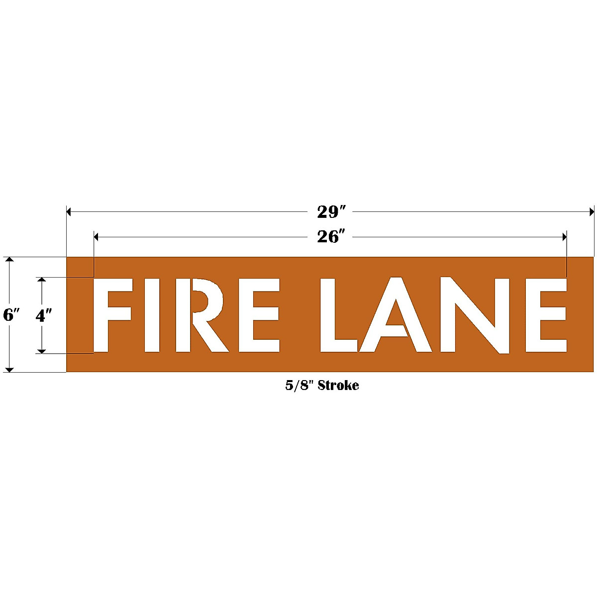 APS 4" FIRE LANE NO PARKING Stencil for Parking Lot | Parking Lot Stencils for Painting | Reusable No Parking Fire Lane Pavement Stencils for Parking Lot Markings | Made in USA w/Recycled Cardboard
