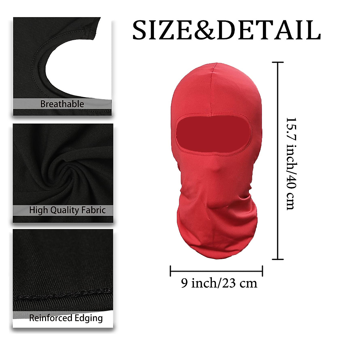 JANSONG Pack of 3 Ski Sun Mask Windproof Sunscreen Motorcycle Helmet -Outdoor Paintball Hunting Fishing Balaclava Face Masks Blue Red Black