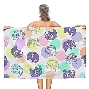 My Little Nest Bath Towels Soft Absorbent Bathroom Towel Cartoon Cute Elephants Quick Dry Bath Towel Large Shower Towels Lightweight Hand Towels 31" x 51"