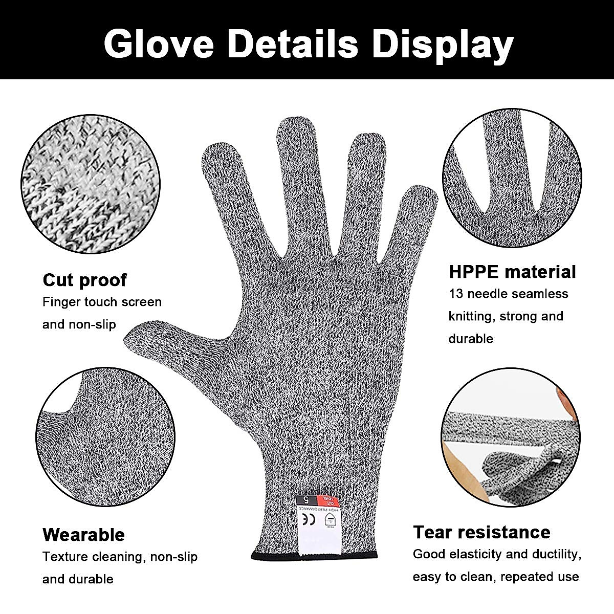 Oyster Shucking Knife, Oyster Knife Oyster Shucker 2 Pcs Shucking Knife and 1 Pair Oyster Gloves Shucking Cut Resistant Glove Knife Glove Oyster Shucking Kit Seafood Opener