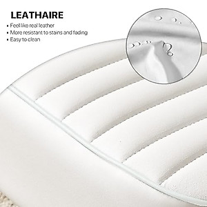 MoNiBloom Accent Chair Modern Armchair Single Sofa Chair with Lumbar Pillow, Mid Century Modern Comfortable Leatheraire Reading Chair for Living Room Bedroom, Metal Legs Back Club Arm Chair, White