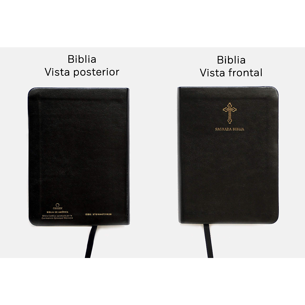 Biblia Católica en español. Símil piel negro, tamaño compacto / Catholic Bible. Spanish-Language, Leathersoft, Black, Compact